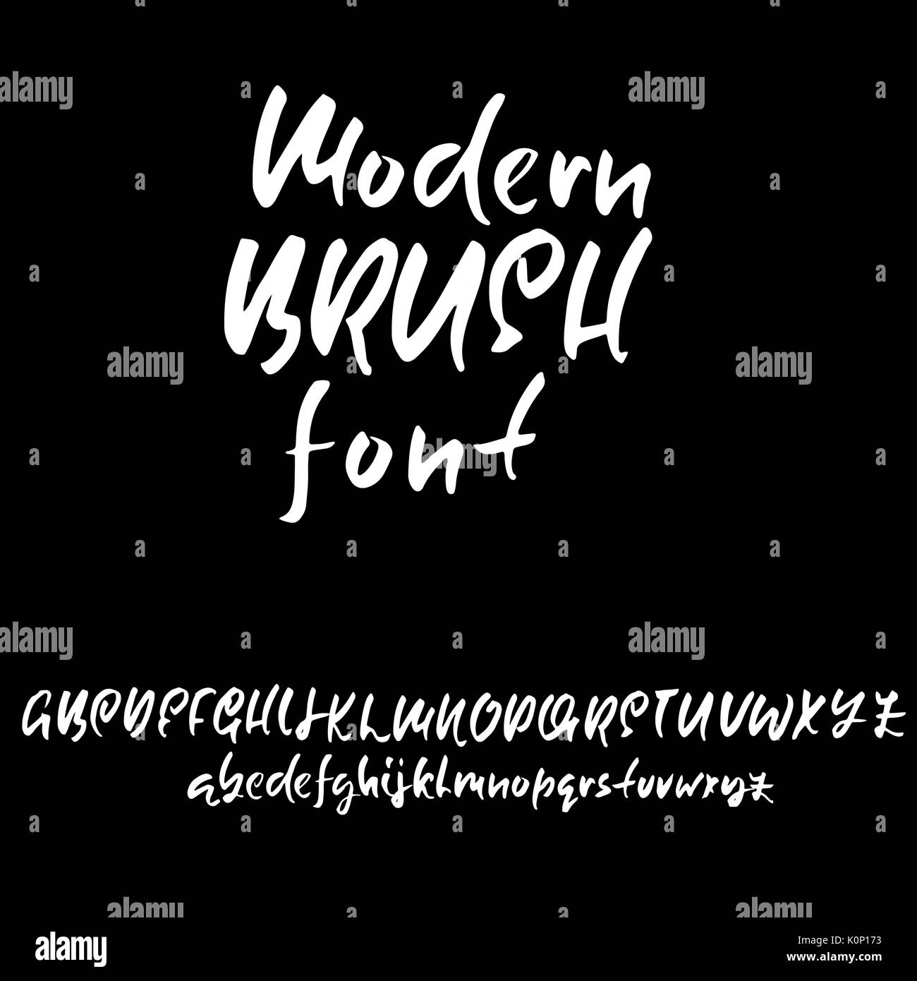 Hand drawn elegant calligraphy font. Modern brush lettering. Grunge ...