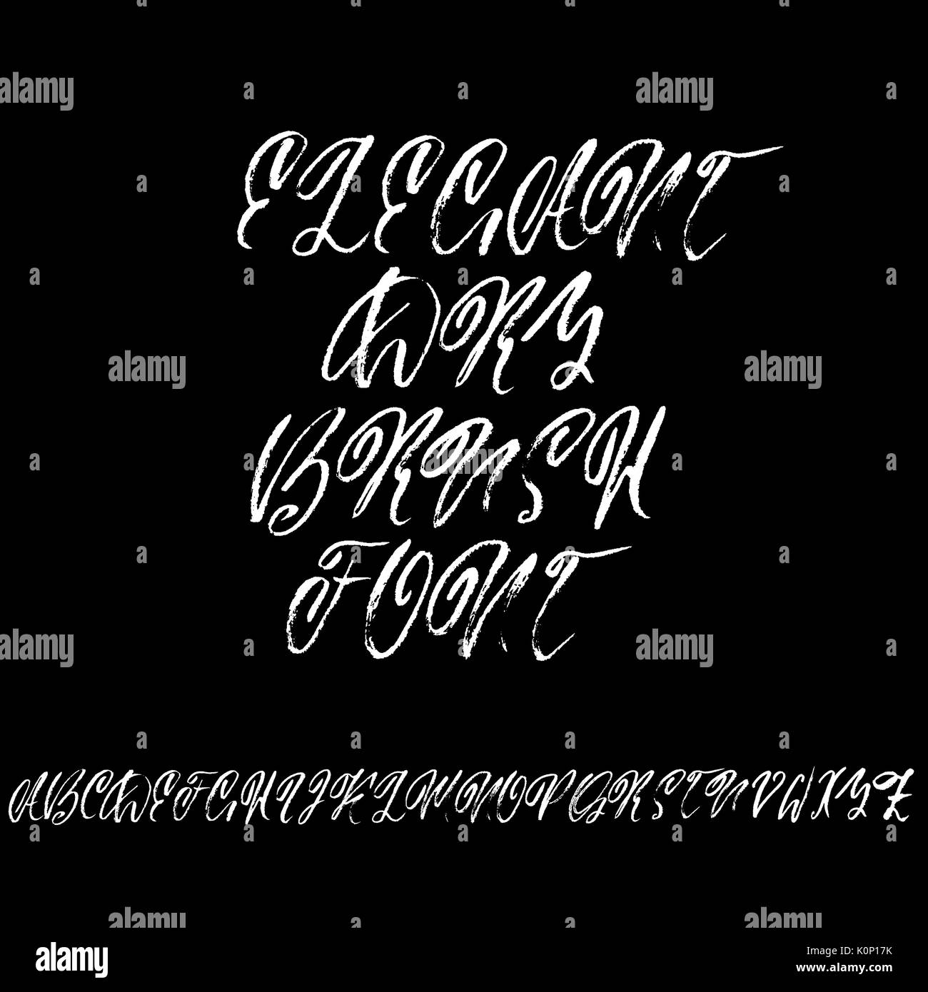 Hand drawn elegant calligraphy font. Modern brush lettering. Grunge ...