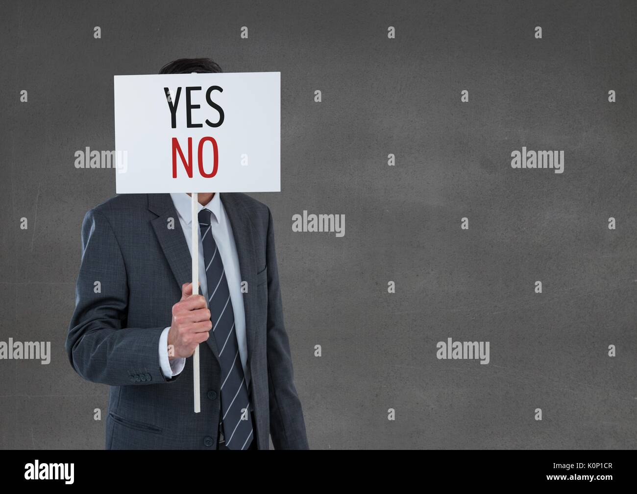 3d man holding yes sign hi-res stock photography and images - Alamy