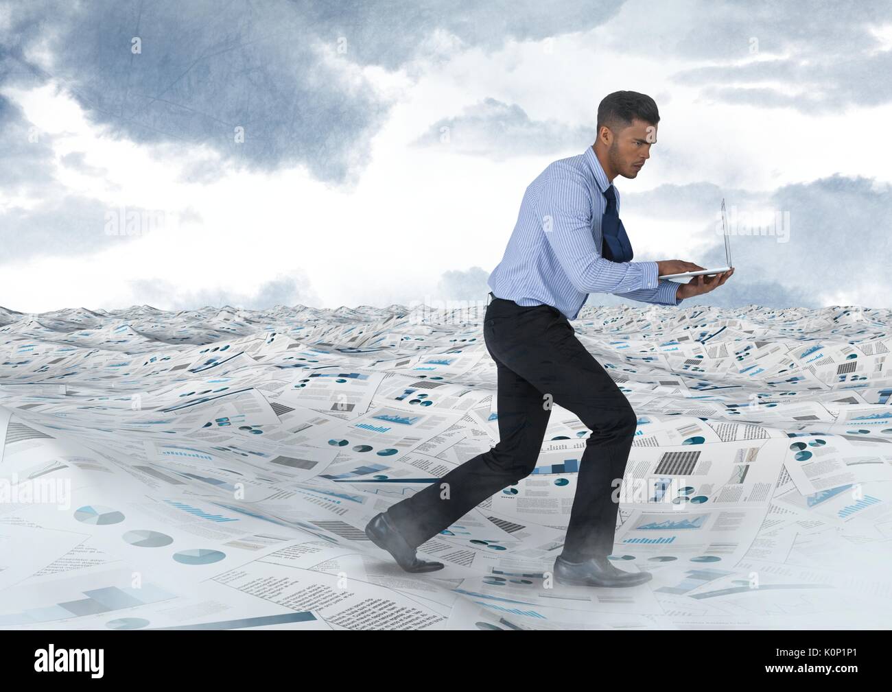Businessman running out sea hi-res stock photography and images - Alamy
