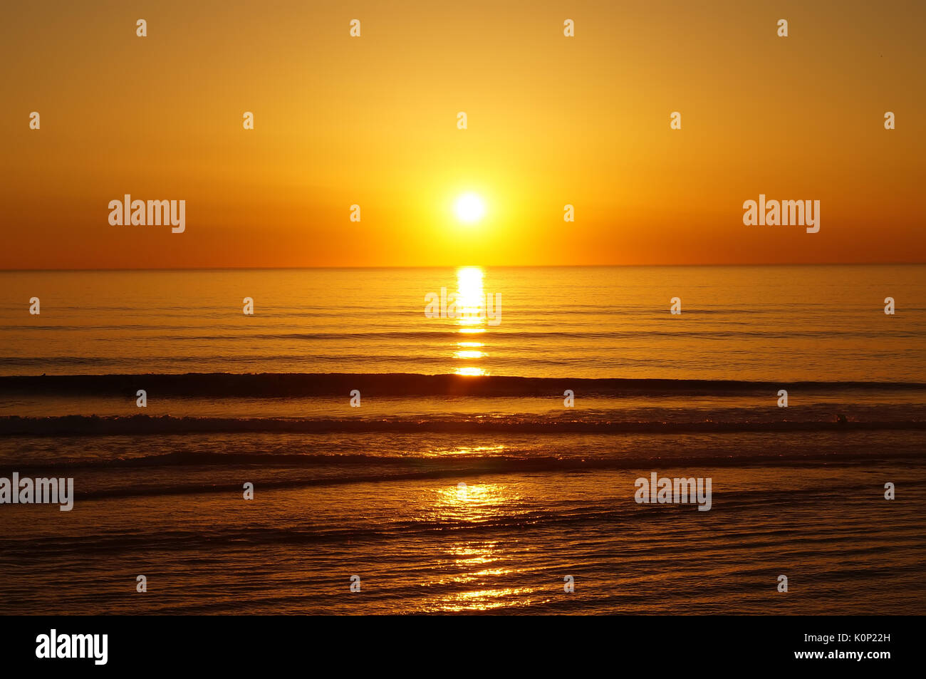 Sunset over the ocean in the west of France (Lacanau Stock Photo - Alamy