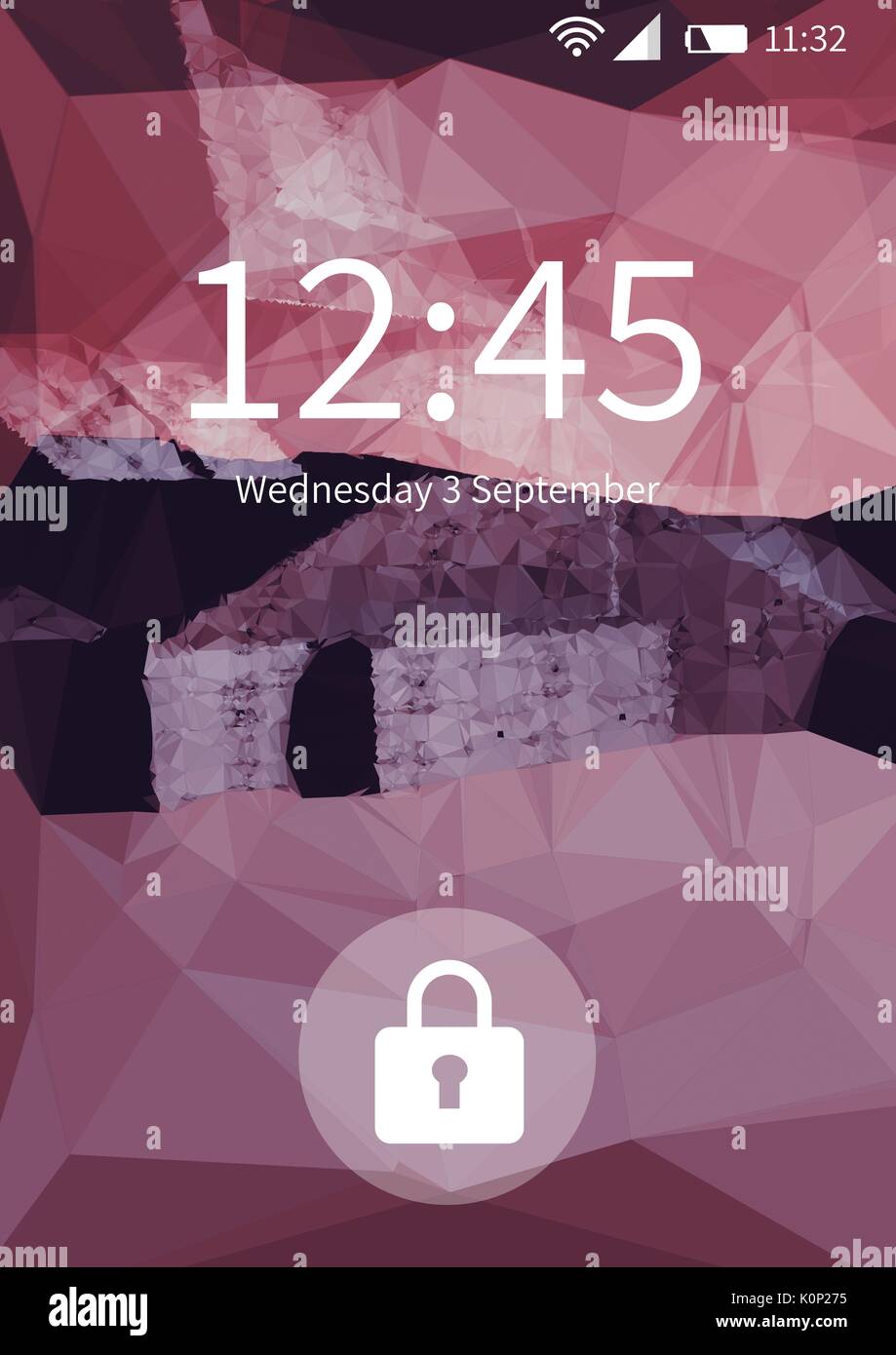 Digital composite of Phone blocked screen interface Stock Photo - Alamy