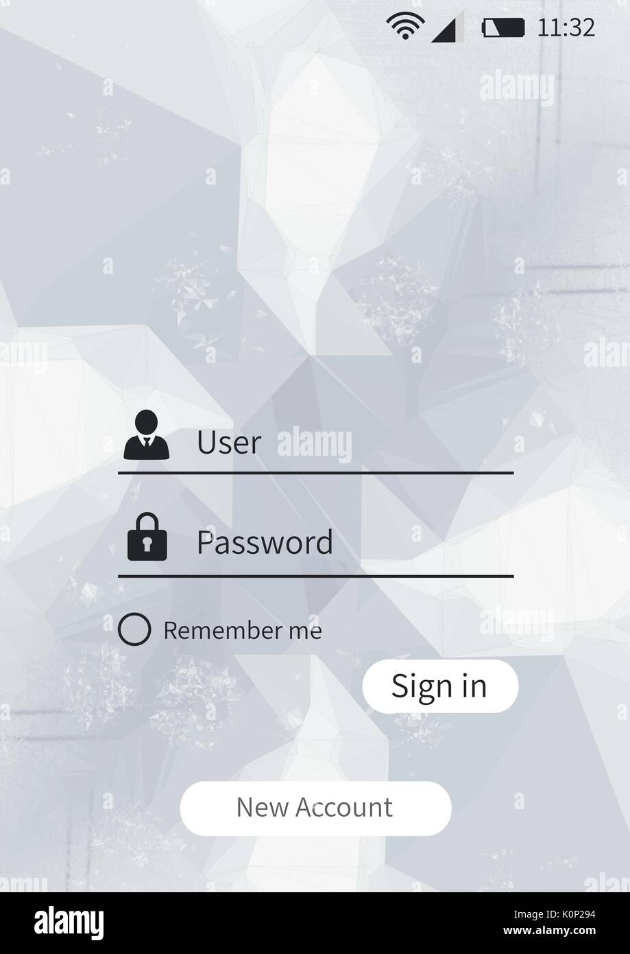 Digital composite of Login user and password screen interface Stock ...