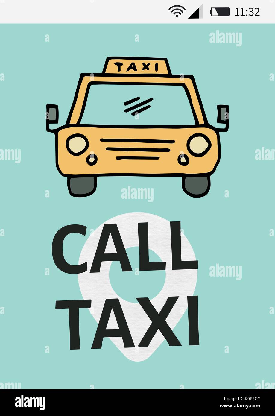 Digital composite of Taxi App interface Stock Photo - Alamy