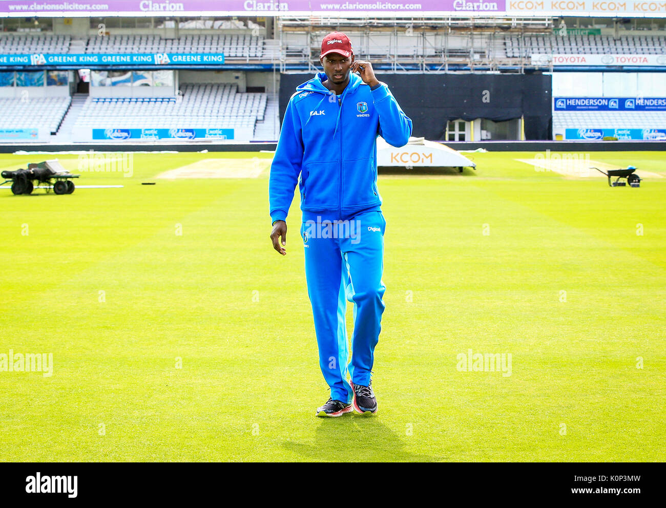 West Indies captain Jason Holder following a nets session at Headingley ...