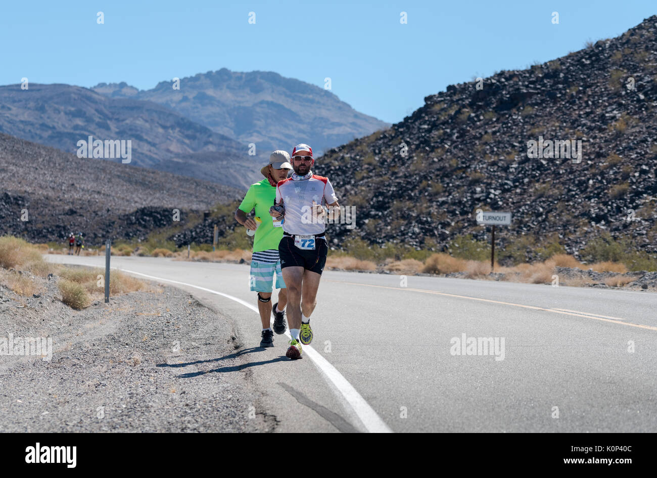 Runner and pace at Badwater in Death Valley Stock Photo - Alamy