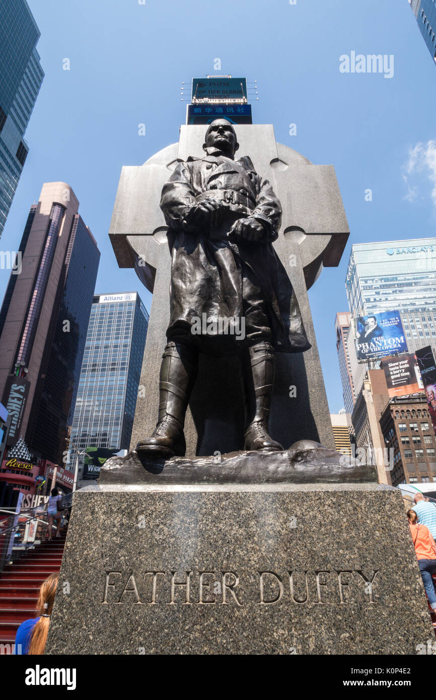 Father Duffy Statue in Times Square, NYC Stock Photo - Alamy