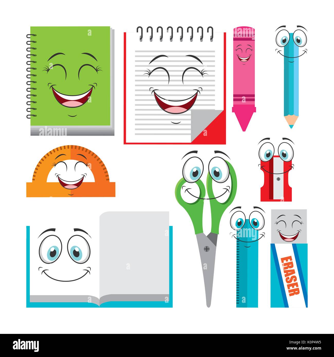 School Supplies characters design Stock Vector Image & Art - Alamy
