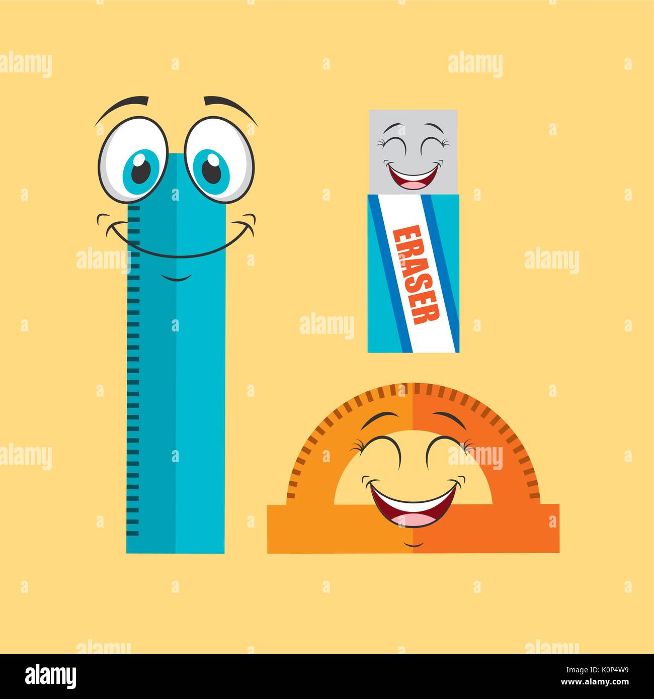 School Supplies characters design Stock Vector Image & Art - Alamy