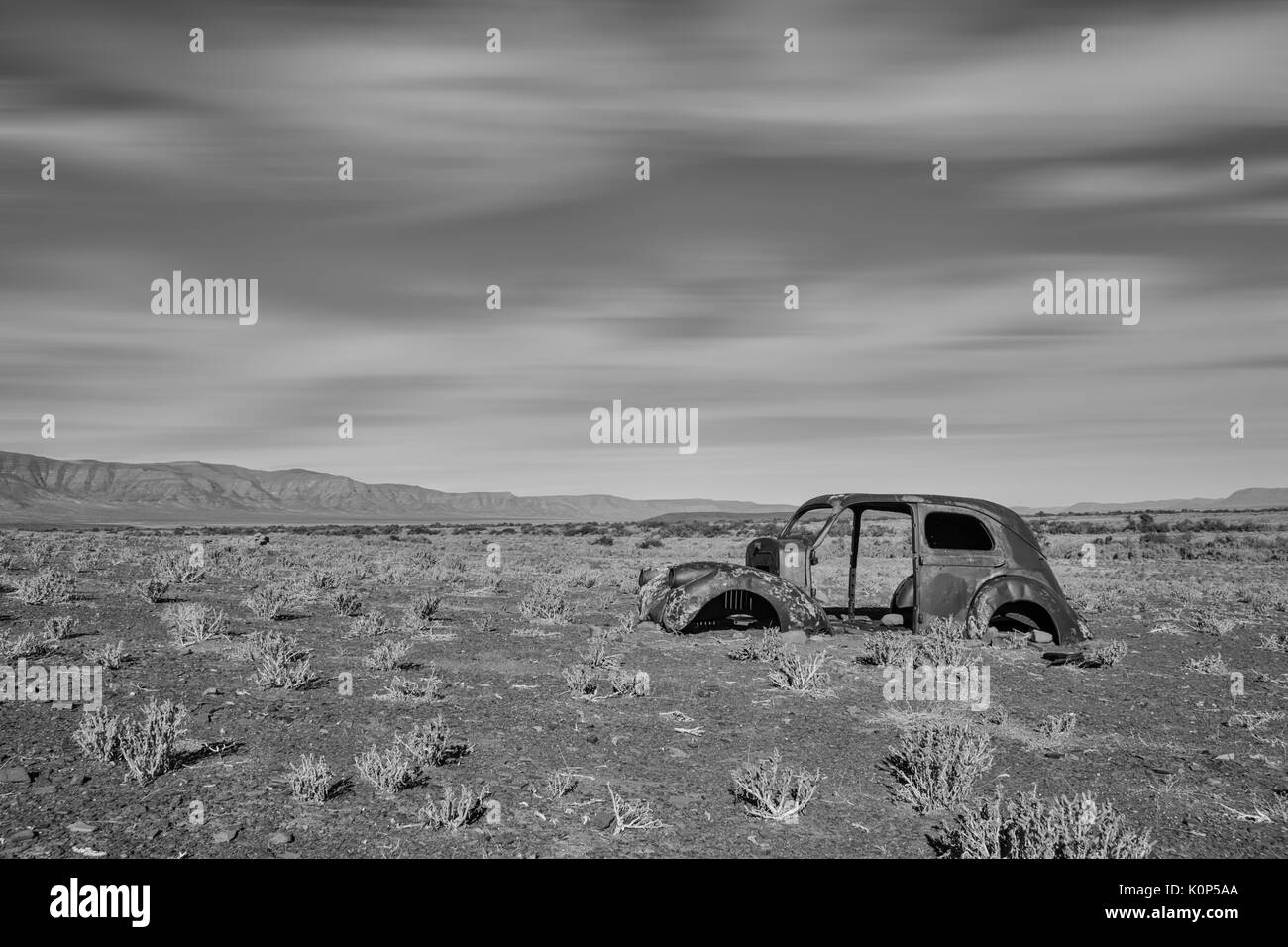 Old rusty car wreck Black and White Stock Photos & Images - Alamy