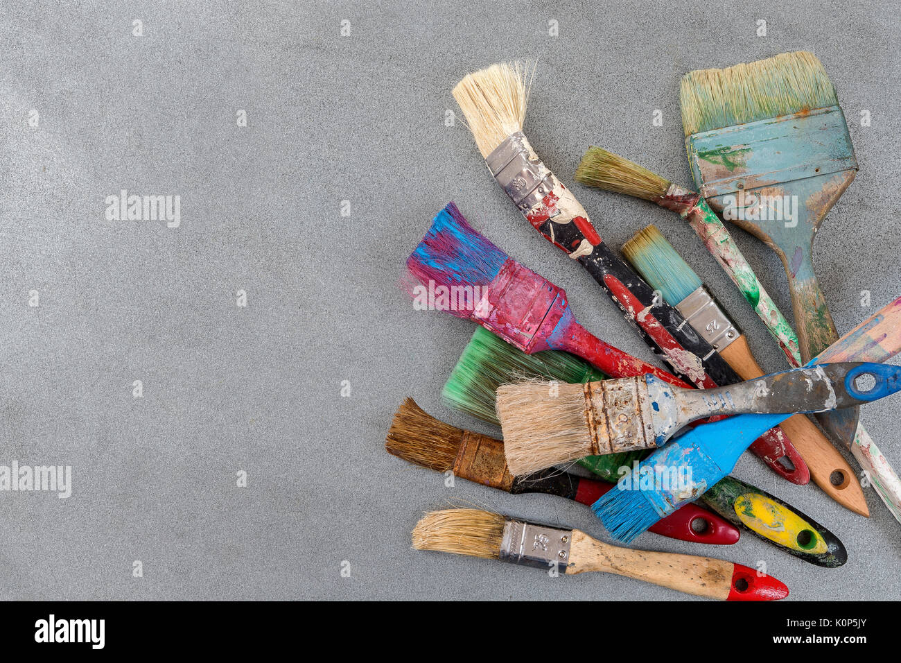 Artist Paint Brush Old Used Stock Photos & Artist Paint Brush Old Used ...