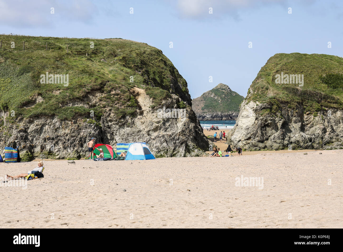 Holywell Bay Beach, Cornwall, England, UK Stock Photo - Alamy