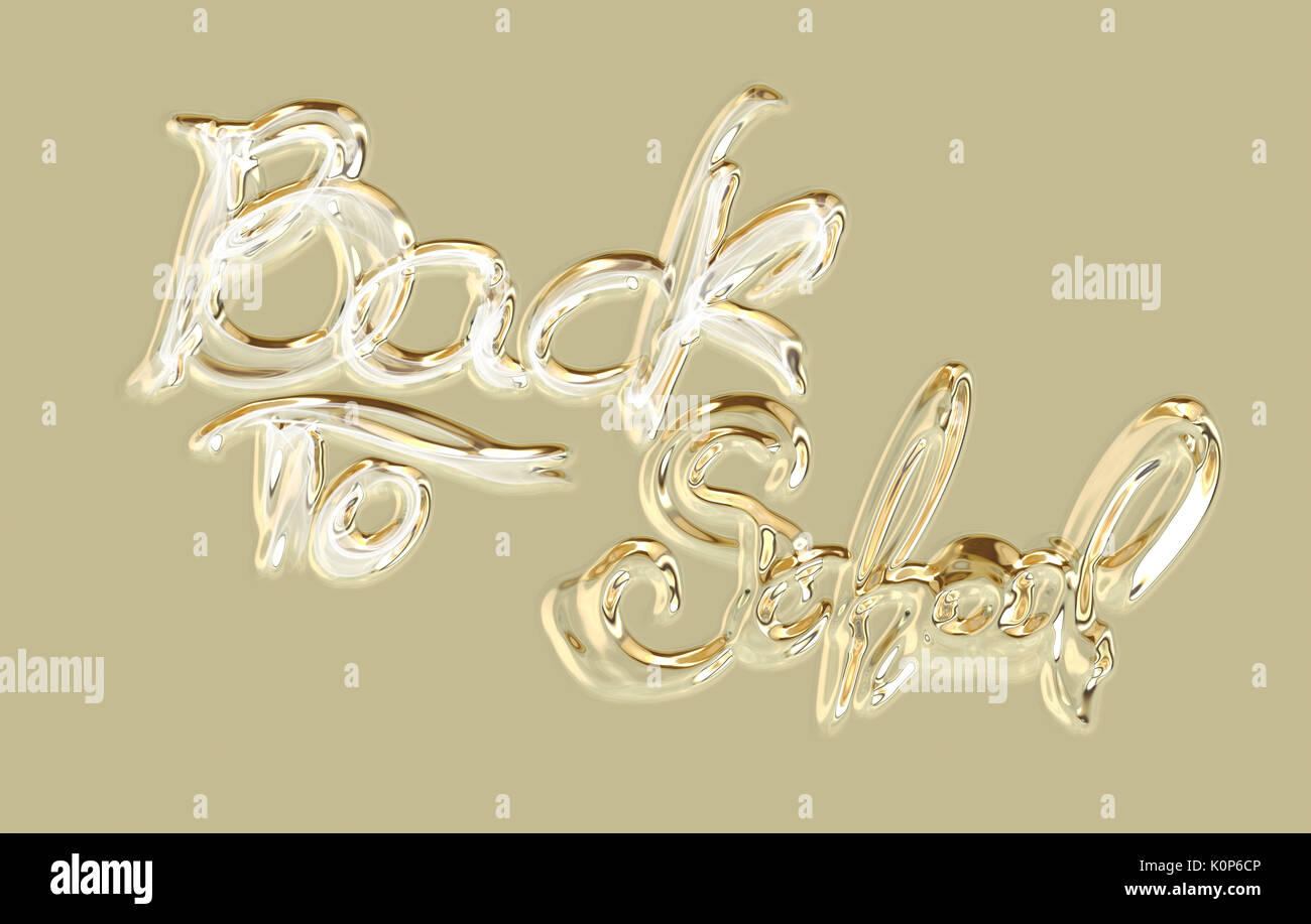 Back to school words lettering made by gold metal Stock Photo - Alamy
