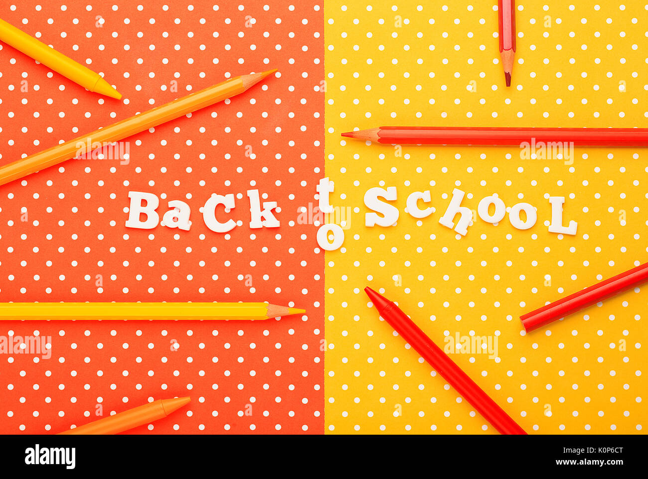 Scholar material to back to school in colored background Stock Photo ...