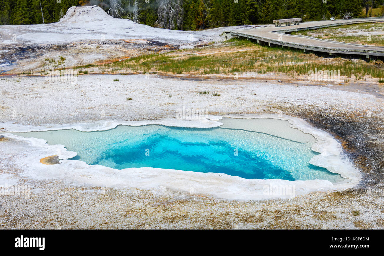 A closeup of the Heart Spring. A hot spring in the Upper Geyser Basin ...