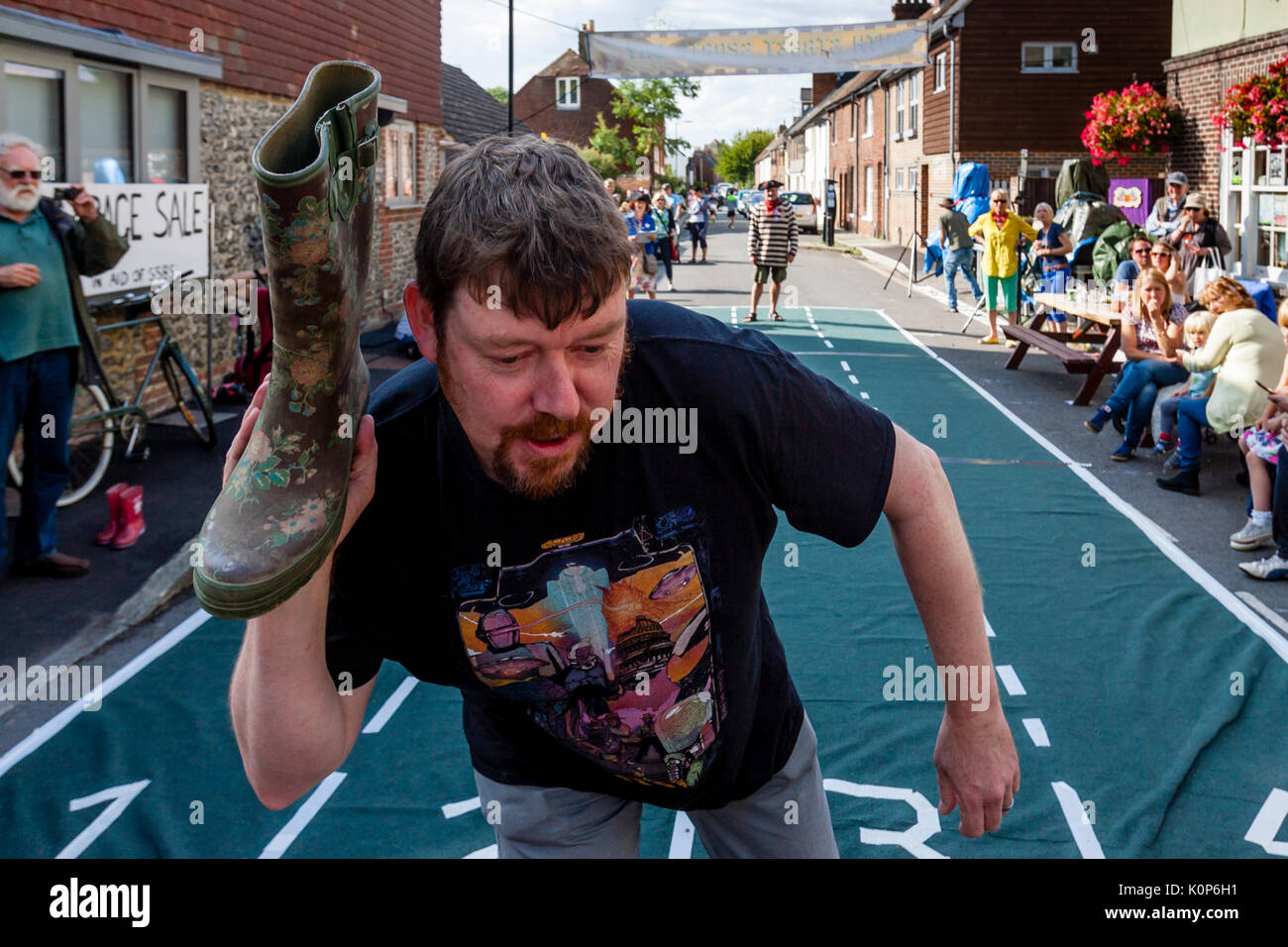 Welly boot throwing hi-res stock photography and images - Alamy