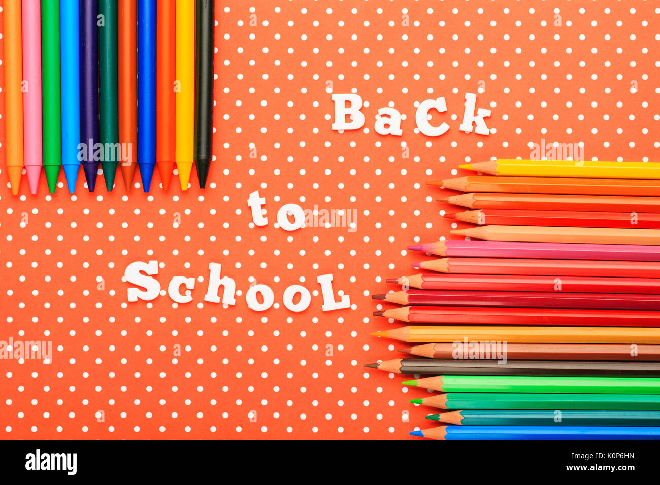 Scholar material to back to school in colored background Stock Photo ...