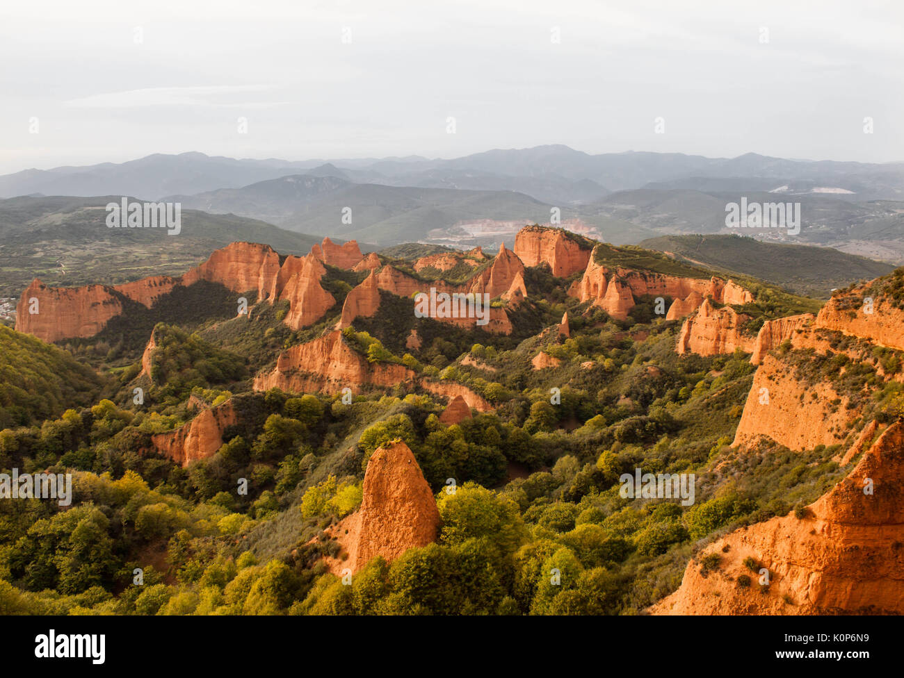 Aerial view of the old Roman iron mines, Las medulas, Leon, Spain Stock ...