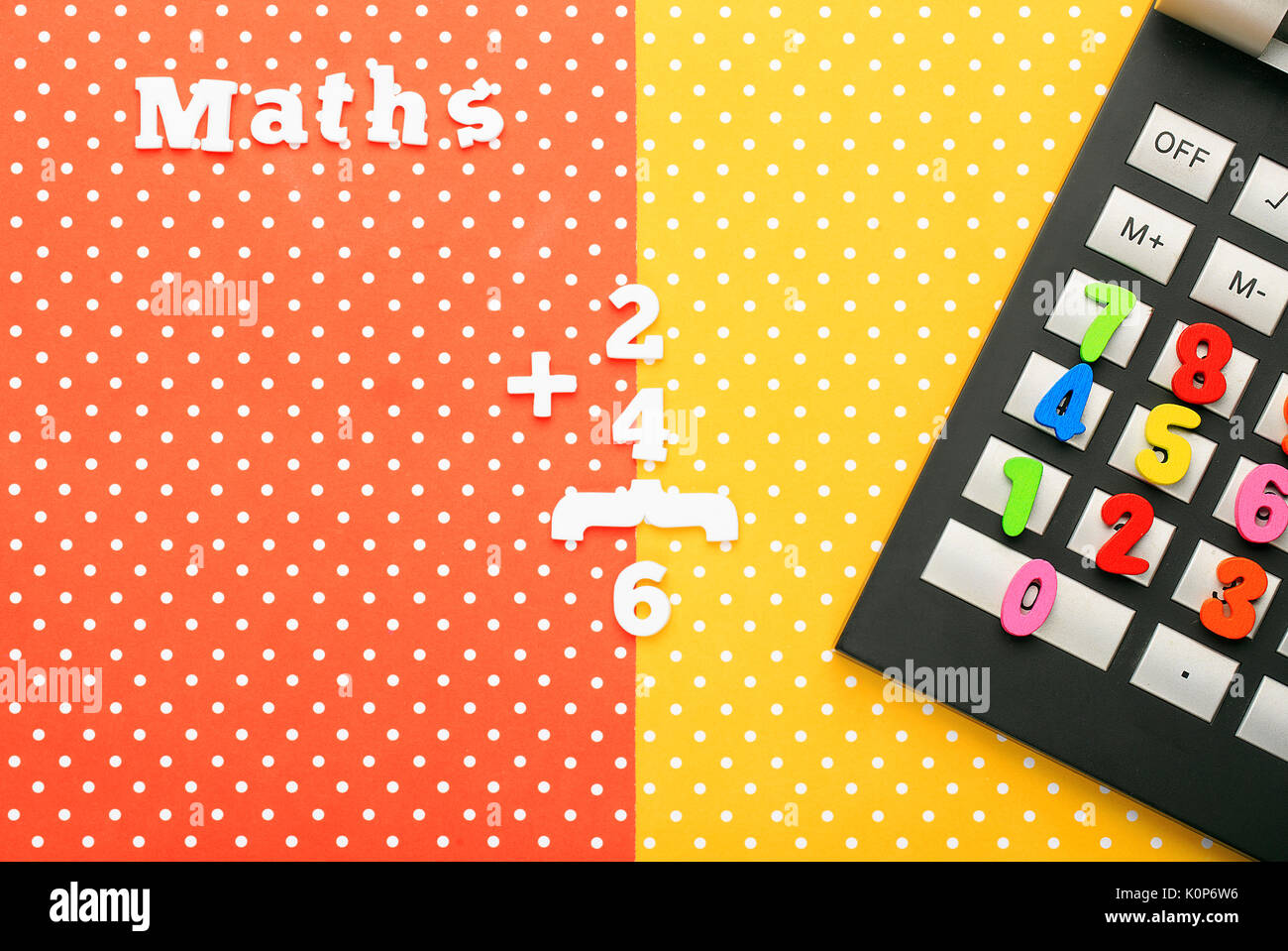 Scholar material to back to school in colored background Stock Photo ...