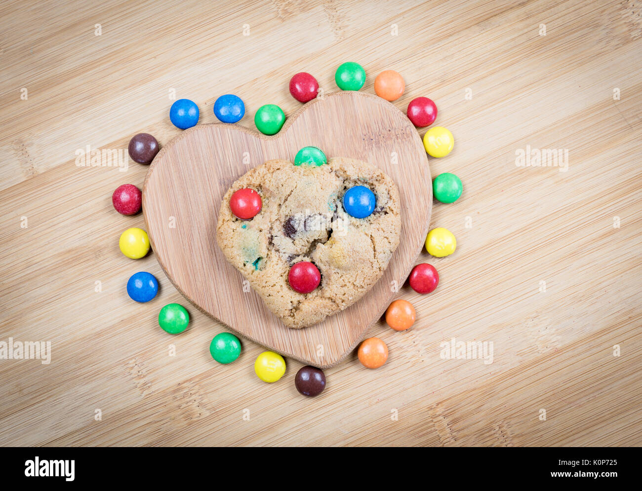 Delicious homemade sweet cookies with colorful chocolate sweets ...