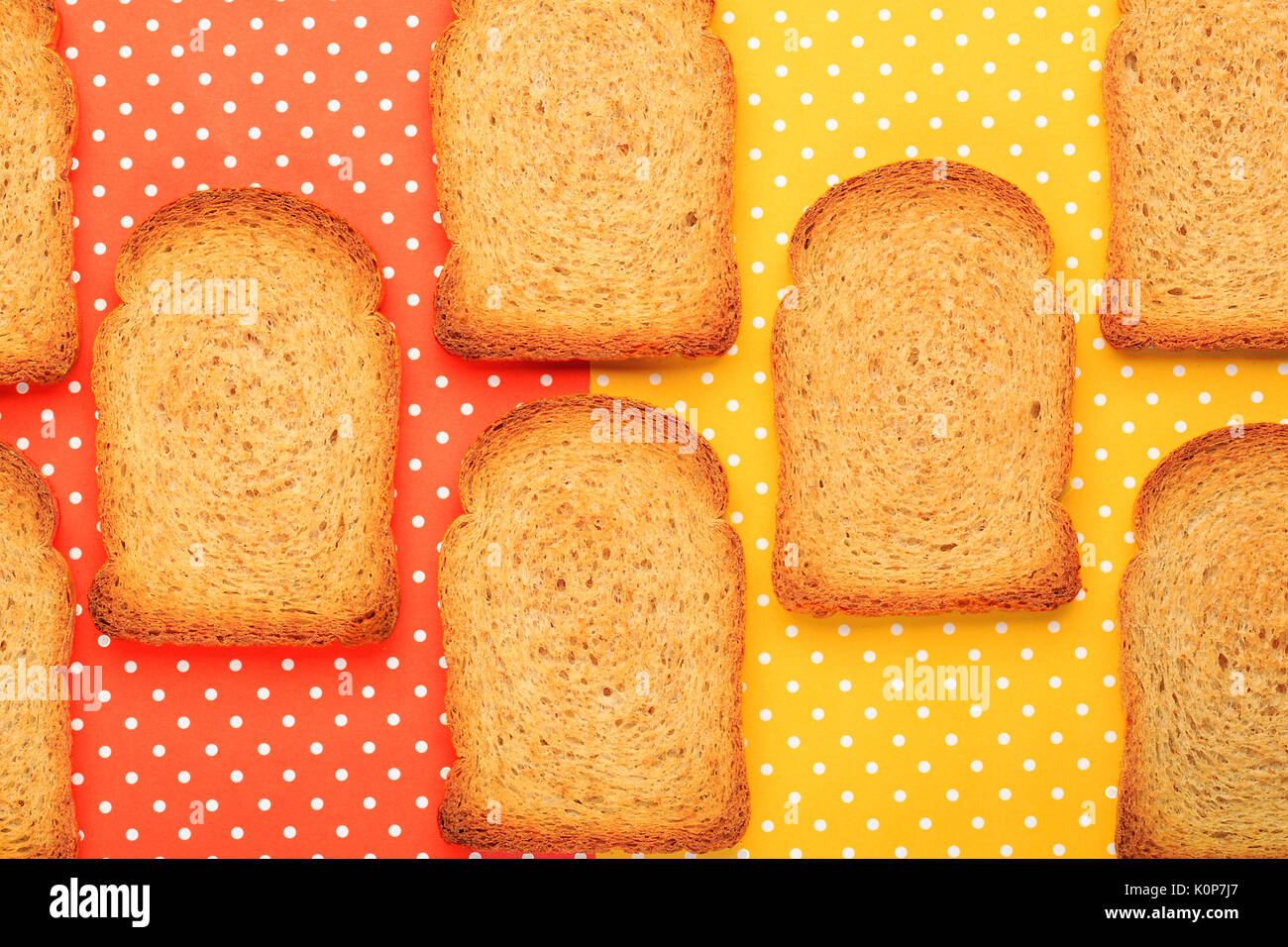 Bread with colorful topped background Stock Photo - Alamy