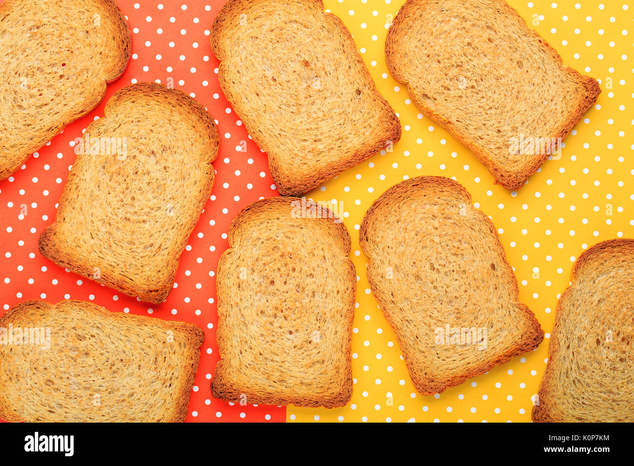 Bread with colorful topped background Stock Photo - Alamy