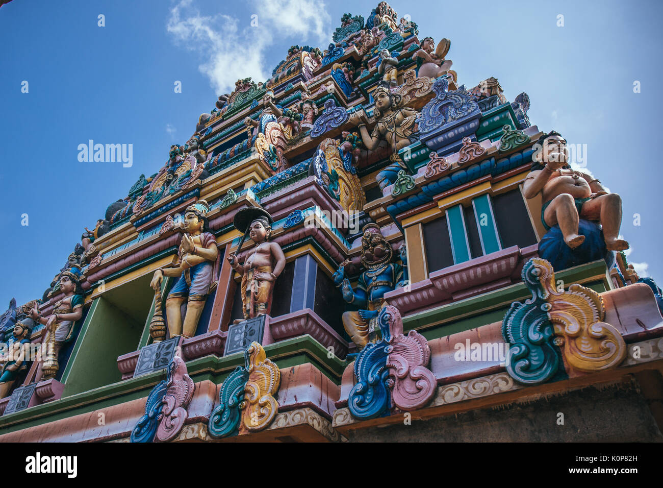 Colourful sculptures in Hindu temple tower Stock Photo - Alamy
