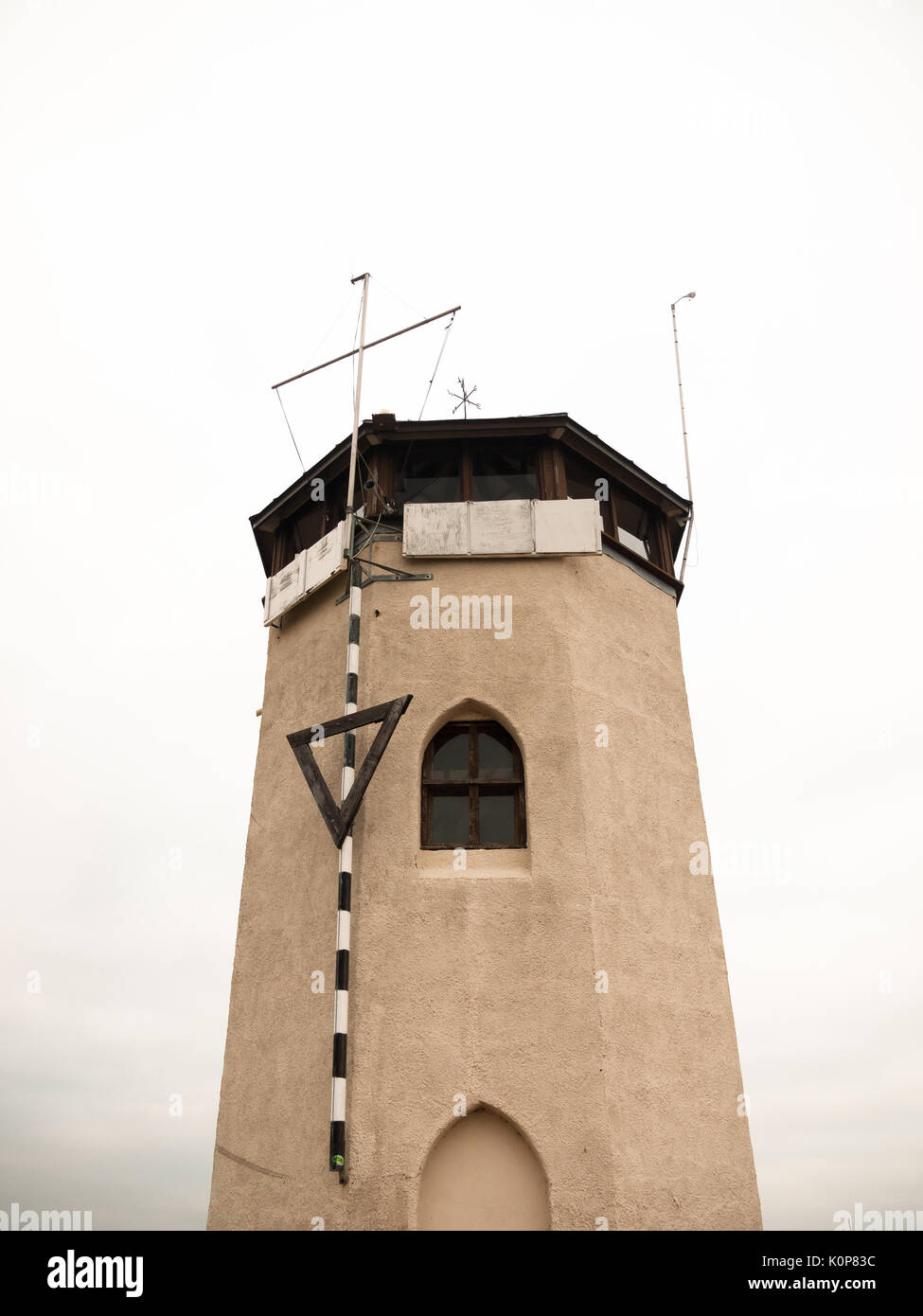 close up isolated brightlingsea tower overcast seafront; England; UK ...