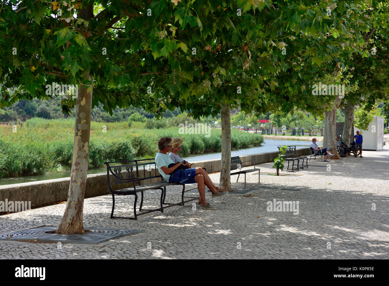 Local park (Parque Ribeirinho de Silves) along the Arade River in town ...