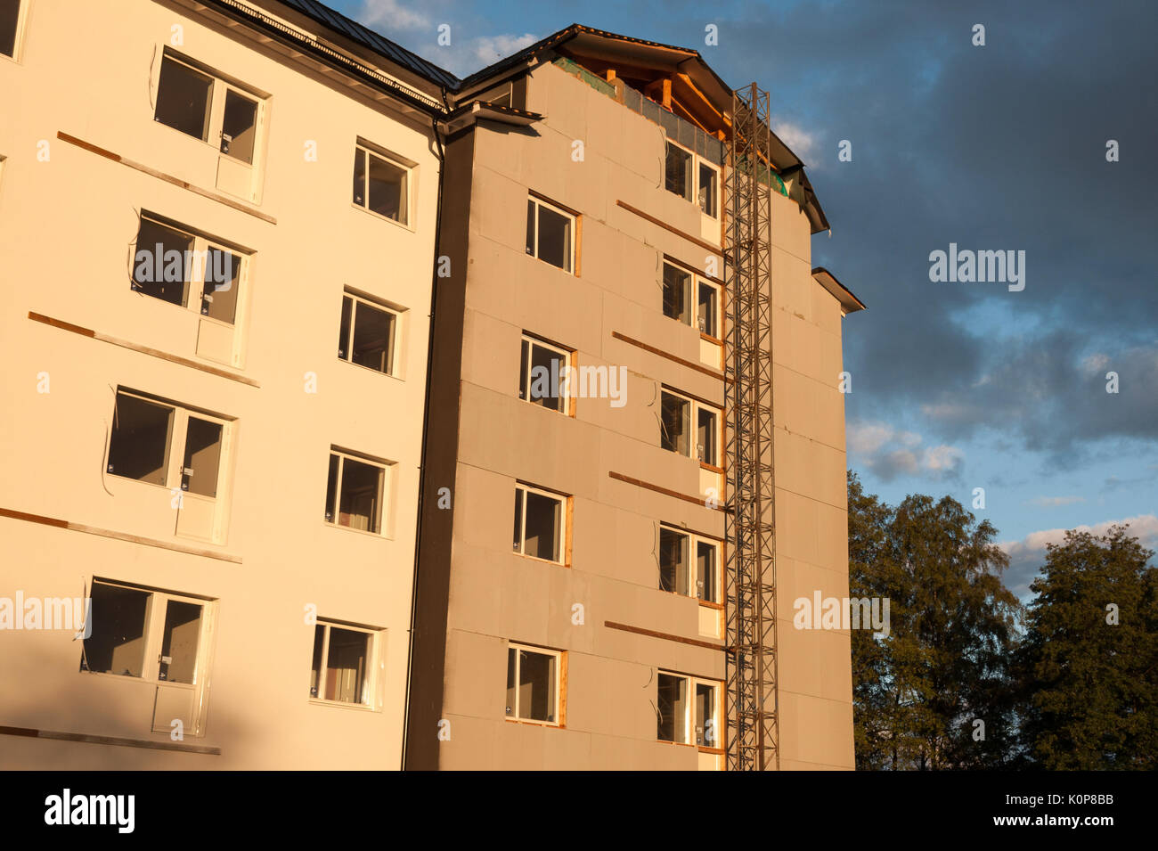 Construction in sweden, Building apartments Stock Photo - Alamy