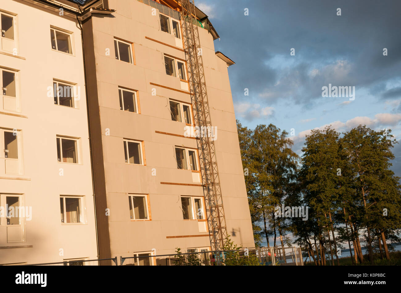 Construction in sweden, Building apartments Stock Photo - Alamy