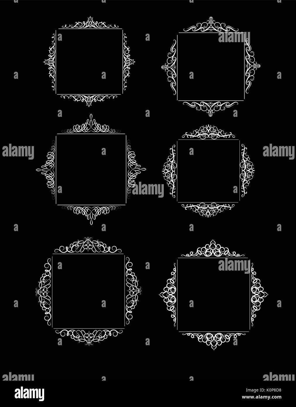 Vintage vector swirl frame set Stock Vector Image & Art - Alamy