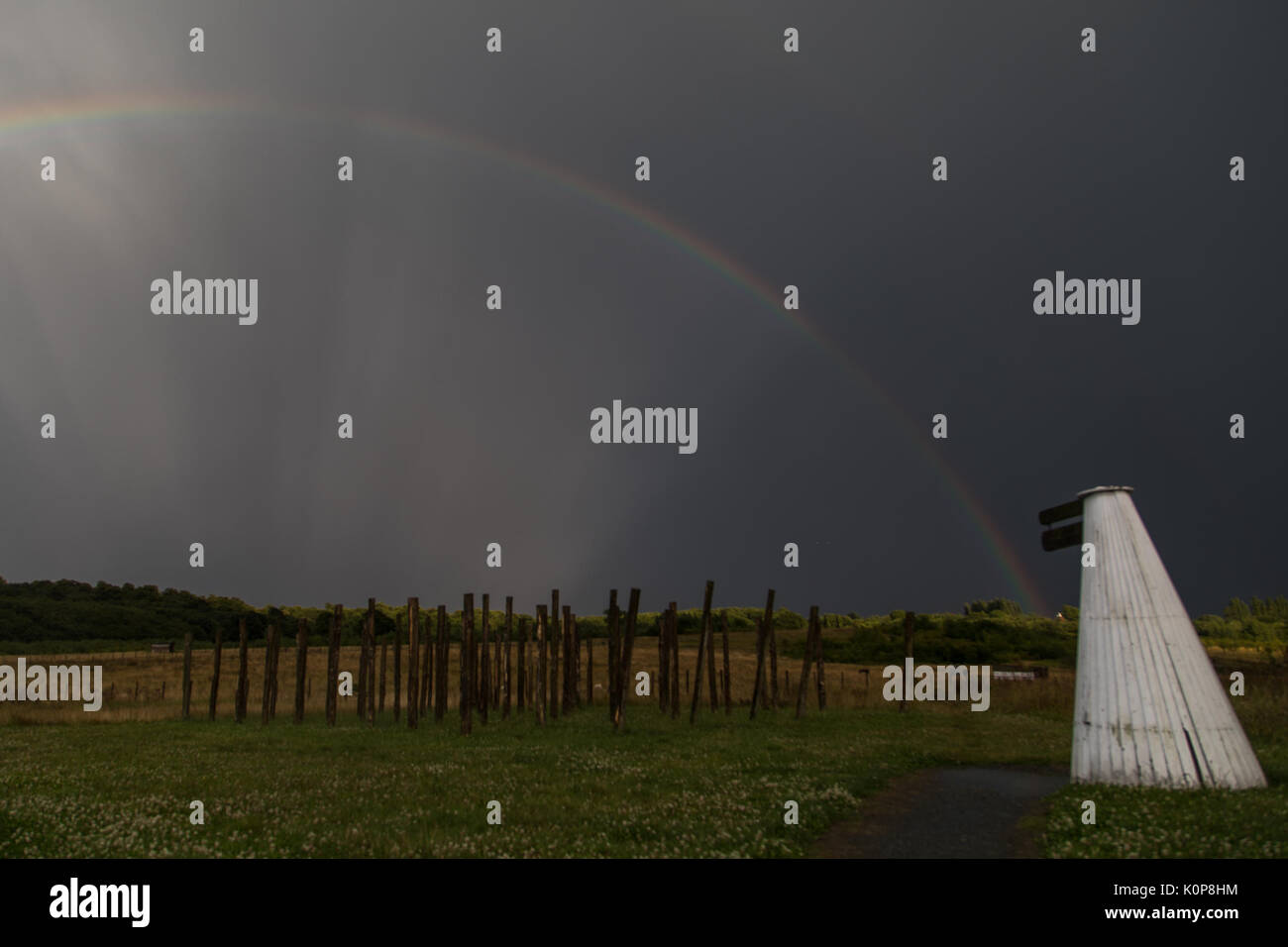 Storms and Rainbows batter the Kent countryside near Gravesend in Kent ...