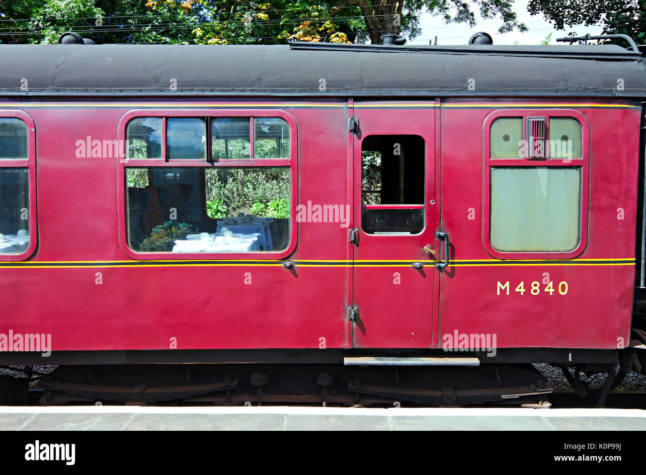 Steam train carriages at Oxenhope Station on the Keighley and Worth ...