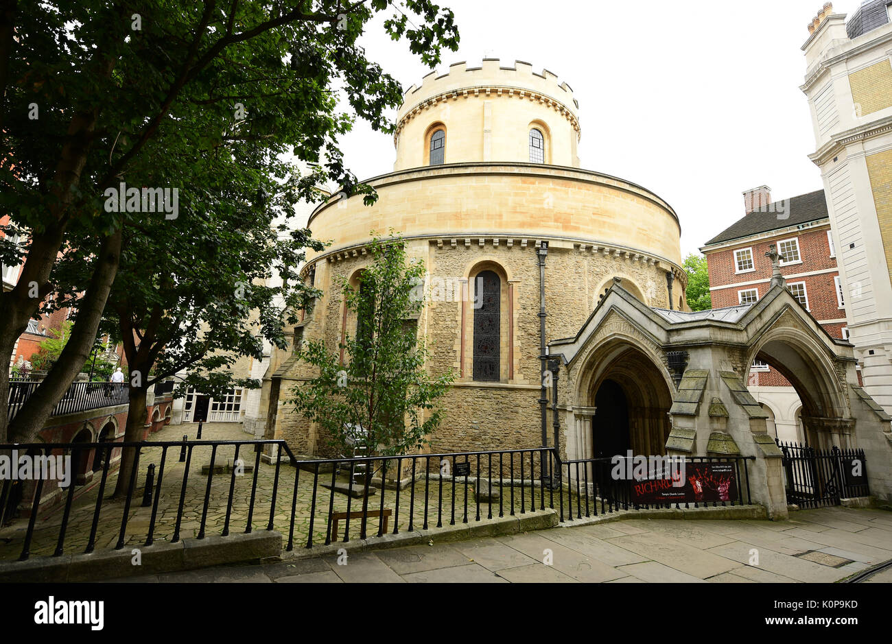 General view of The Temple Church in the City of London Stock Photo - Alamy