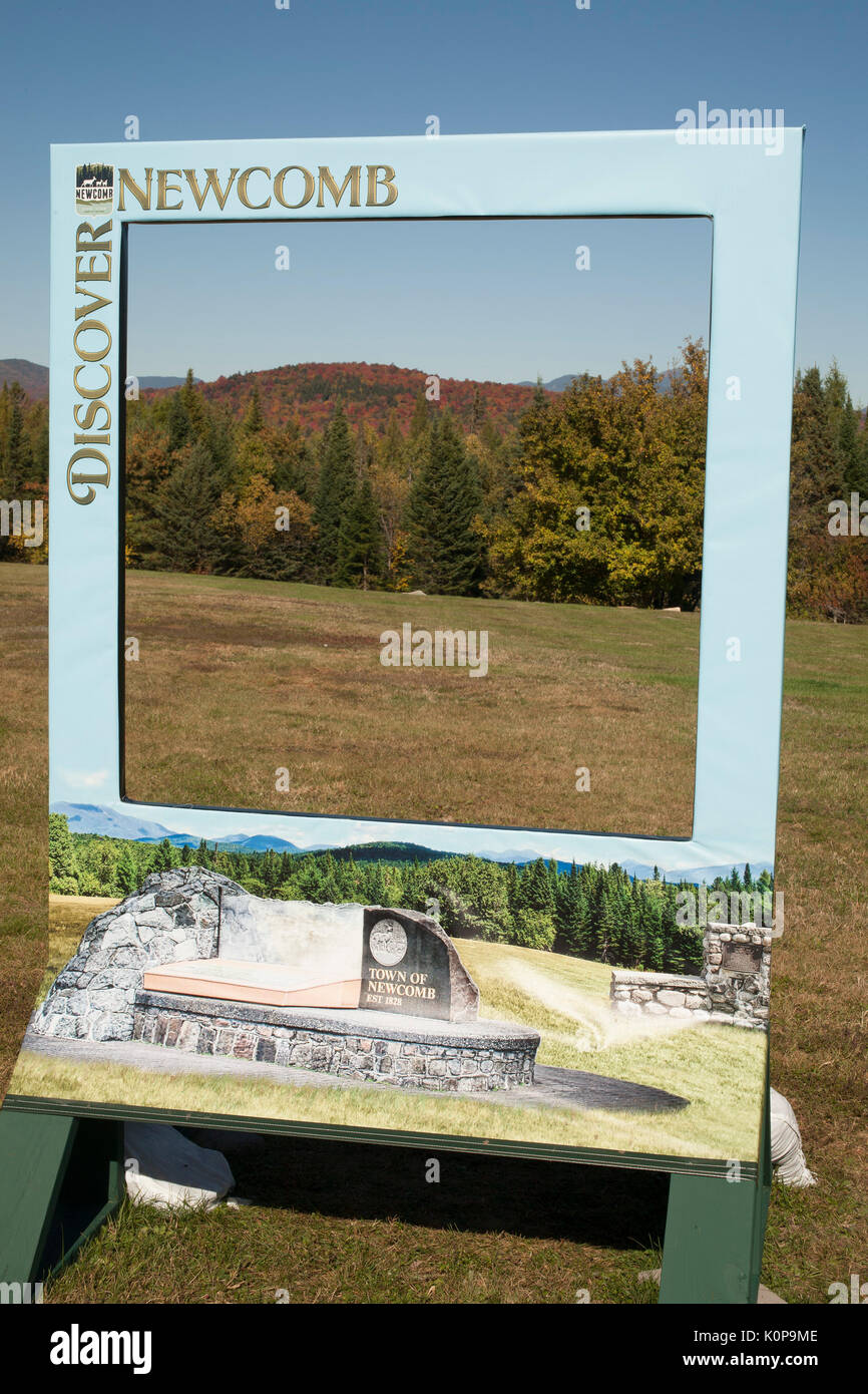 A frame for tourists to photograph the beautiful view in Newcomb, New ...