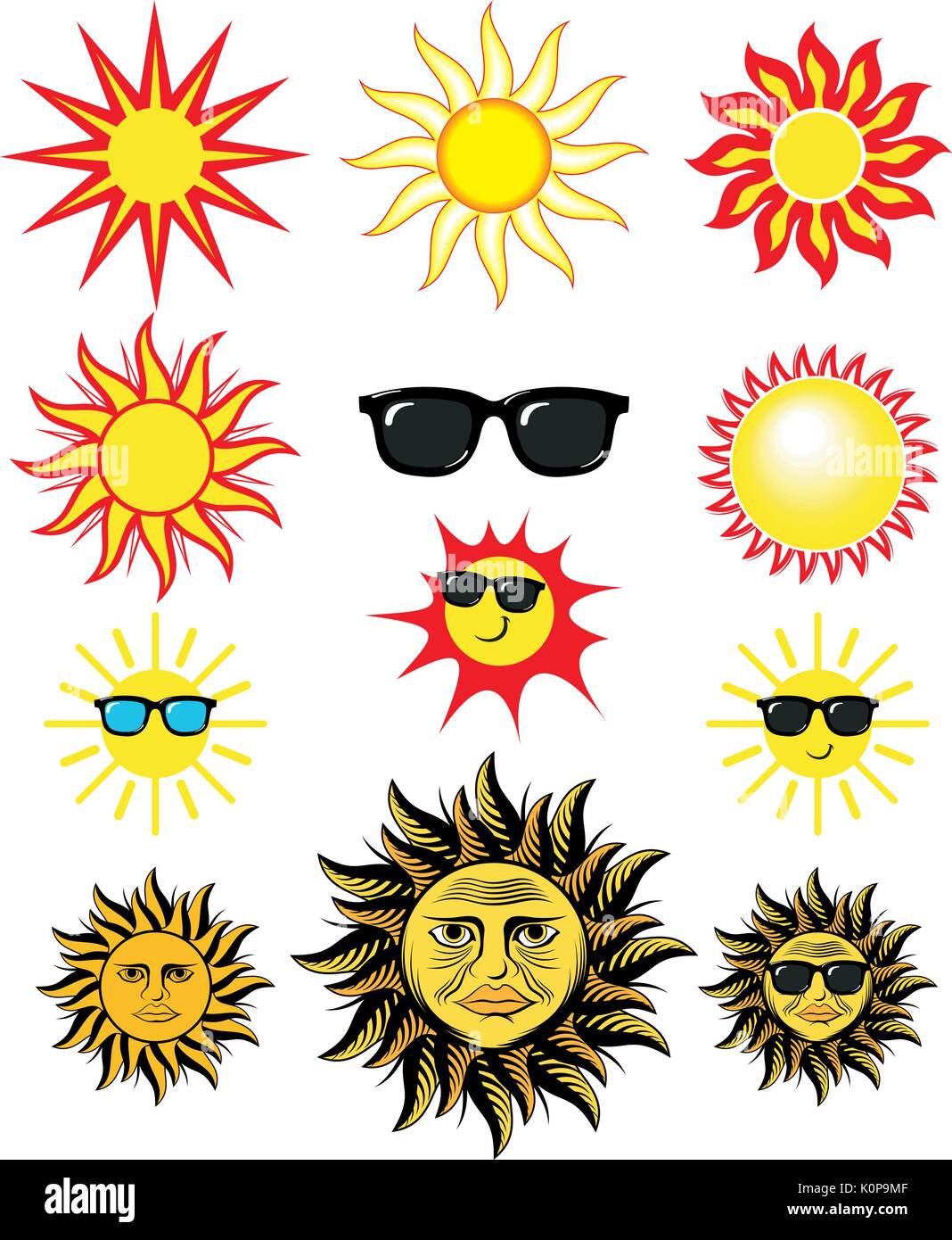 Sun face engraving vector hi-res stock photography and images - Alamy