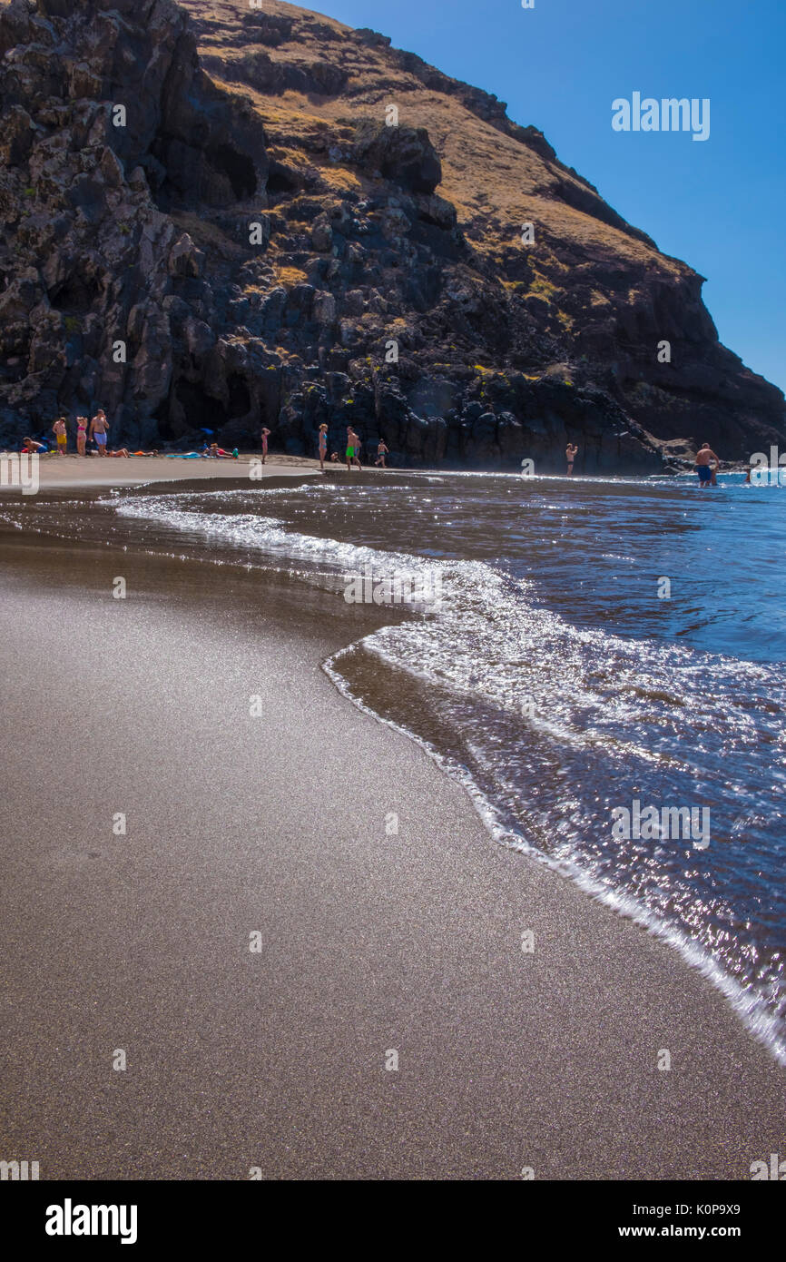 Prainha Black sand beach at Madeira Island Stock Photo - Alamy