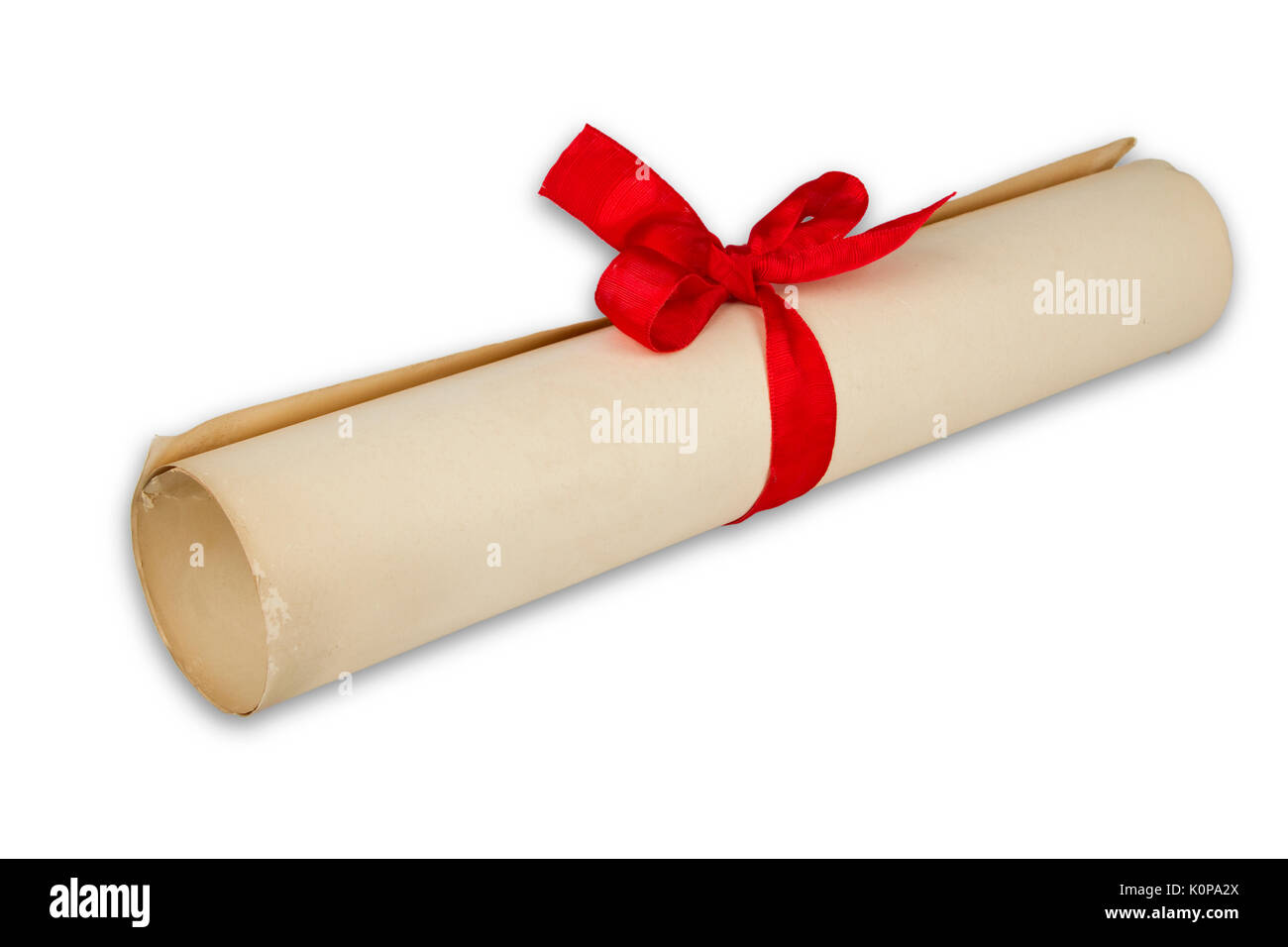 Rolled old Paper isolated on white background Stock Photo - Alamy