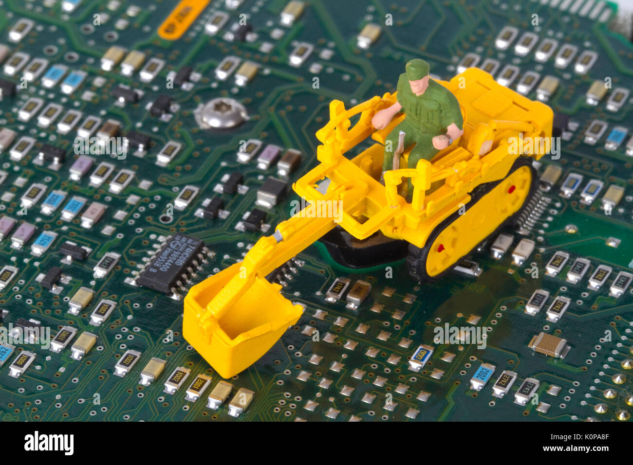 HDD with toy crawler mounted - data security concept Stock Photo - Alamy
