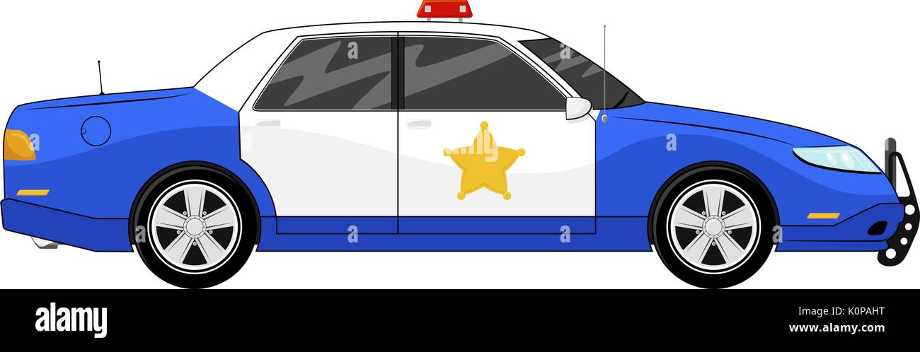 Police car side view hi-res stock photography and images - Alamy