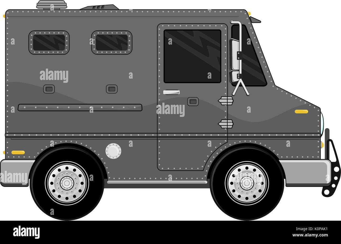 armored truck vehicle cartoon isolated on white background Stock Vector ...
