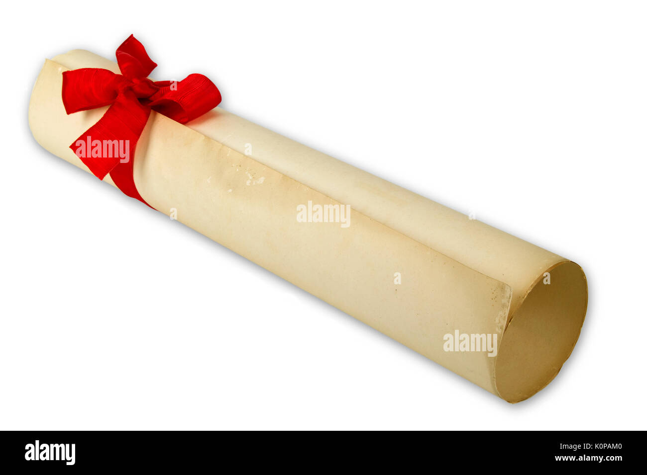 Rolled old Paper isolated on white background Stock Photo - Alamy