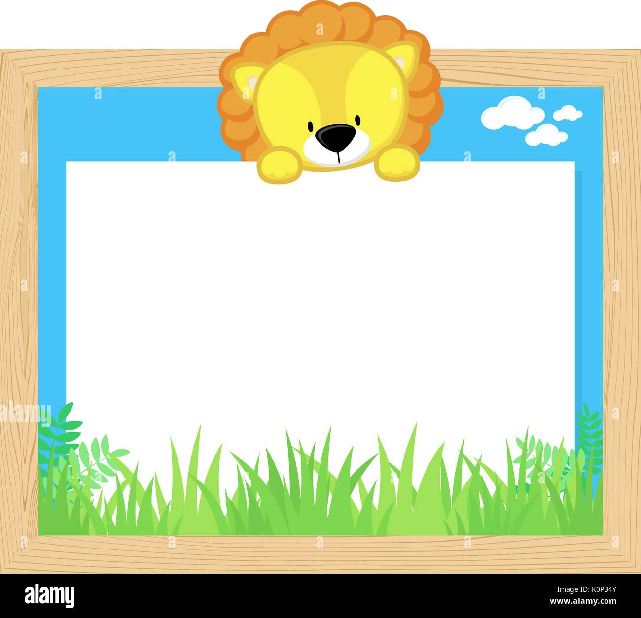 Baby Lion Invite Borders