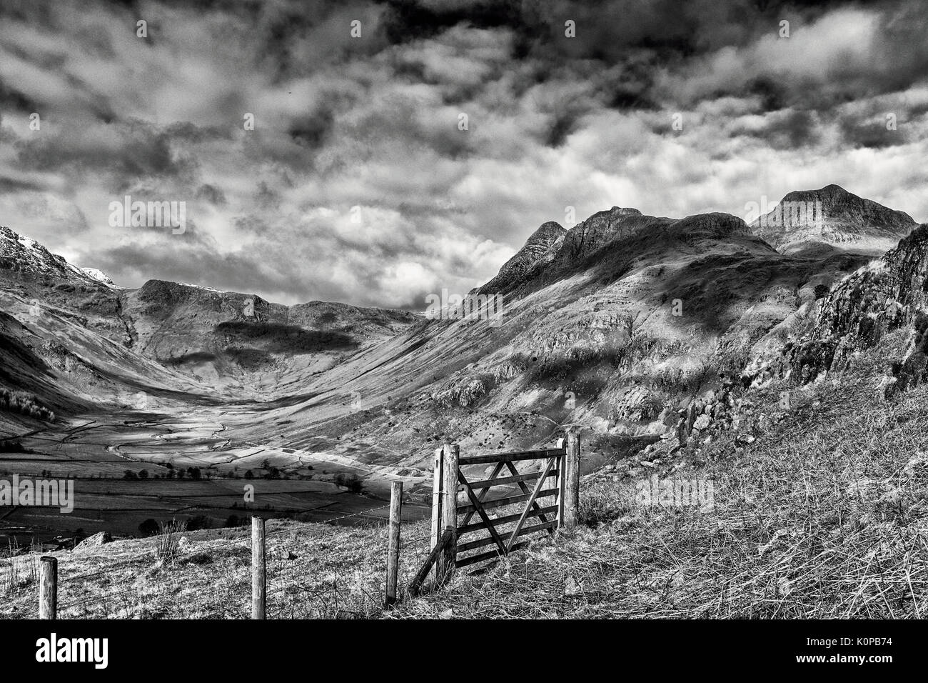 View towards the Langdale Pikes from Side Pike Stock Photo - Alamy