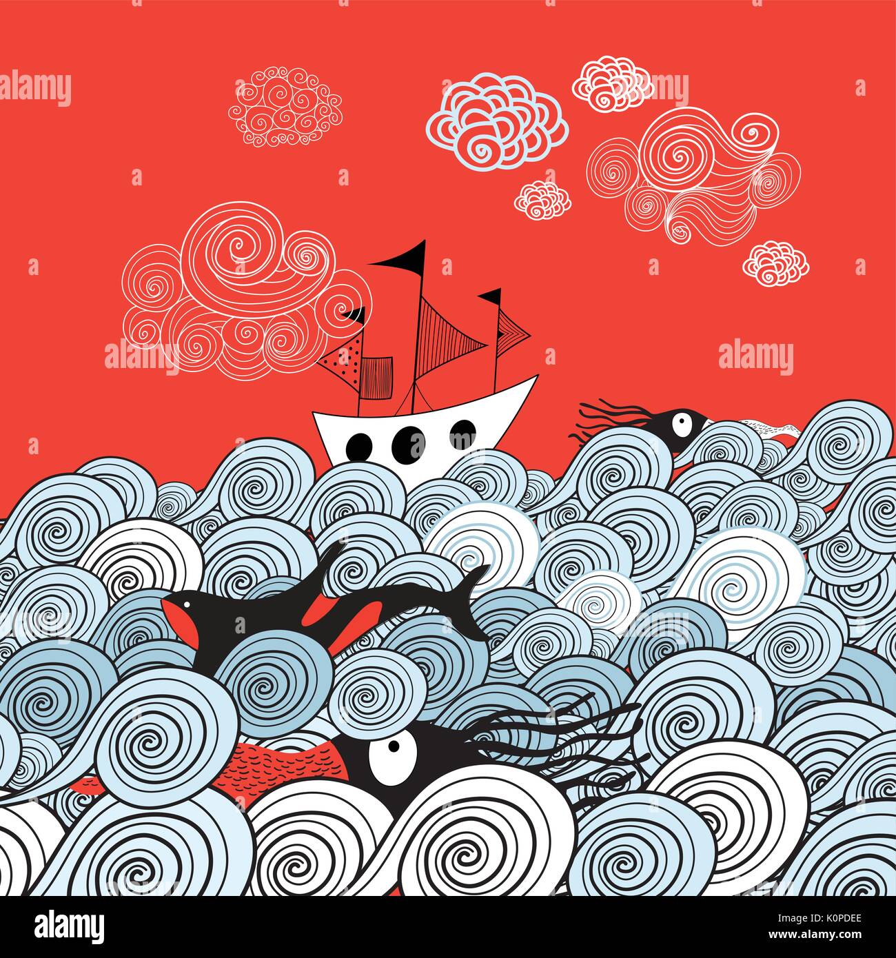 A sea chart Stock Vector Images - Alamy