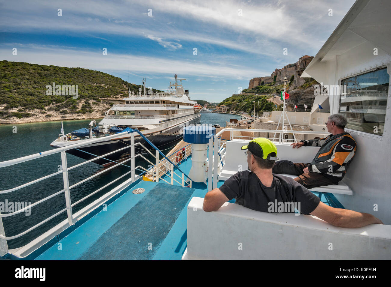 SeaDream I, small cruise ship, moored at port, seen from MS Ichnusa ...