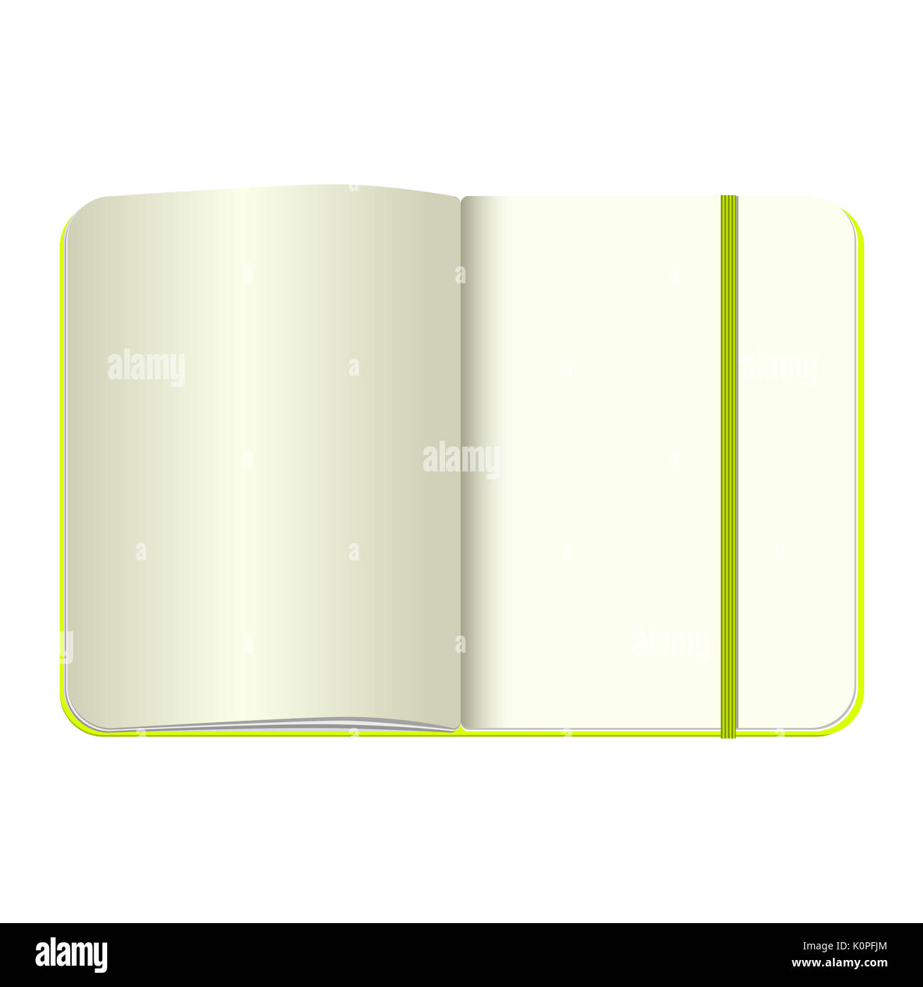 Open notebook on white background. Icon of flat style Stock Photo - Alamy
