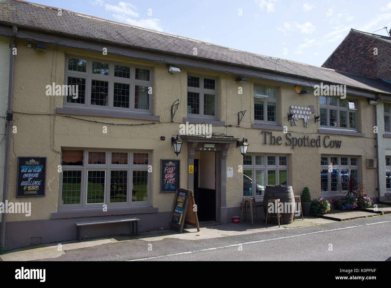 The Spotted Cow pub/restaurant, Elwick, Hartlepool, England, UK Stock ...