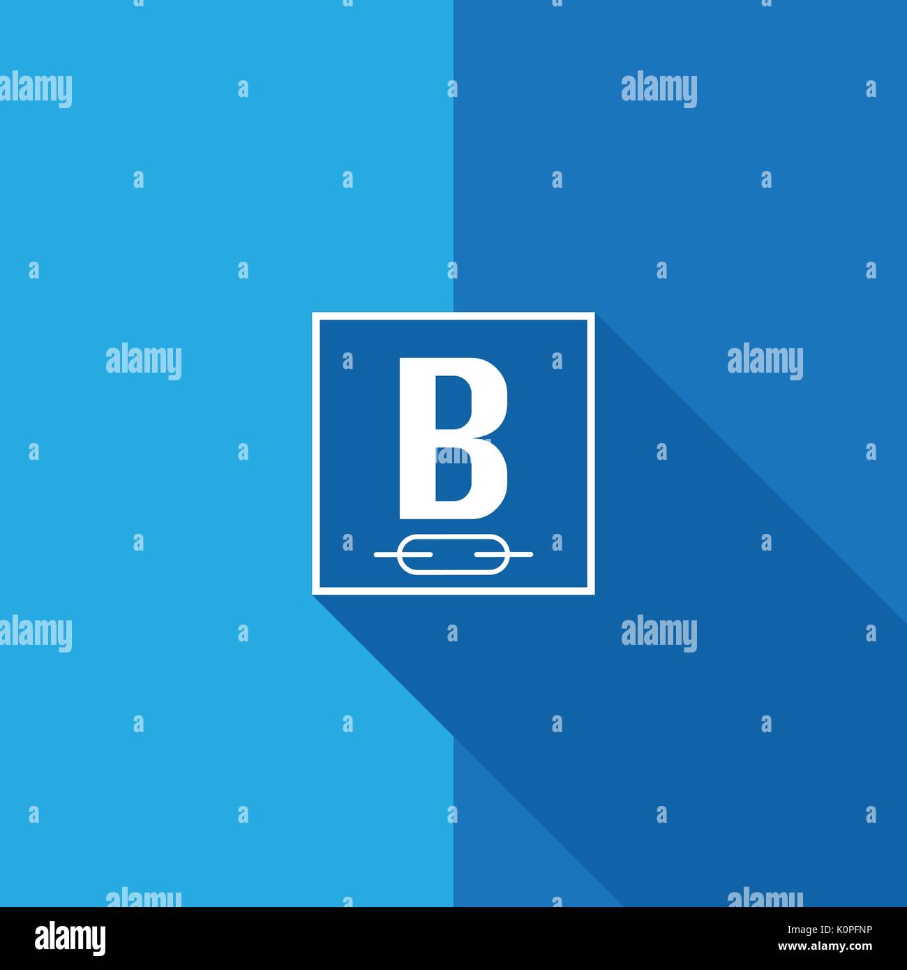 Blockchain sign / icon /symbol flat design with long shadow Stock ...